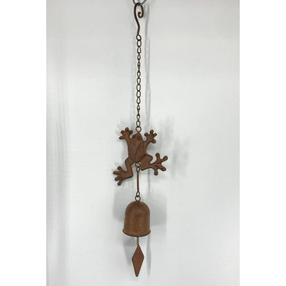 Unbranded | Accents | Cast Iron Frog Hanging Garden Bell Wind Chime ...